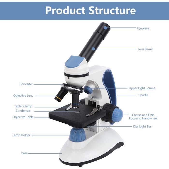 Microscope 1000X Microscope Monoculaire Pour Étudiant 113Rt 1000X ...