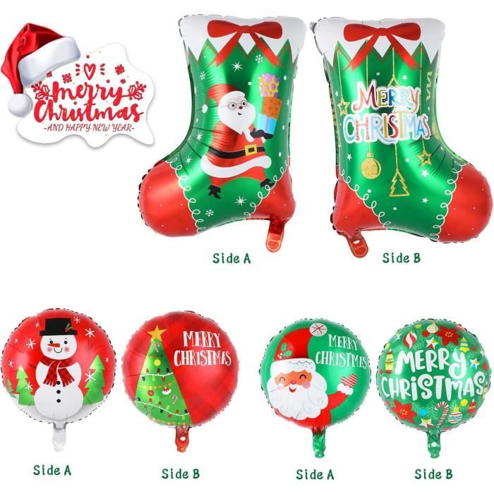 10 Pièces Décoration De Noël Ballons De Noël, Ballons En Aluminium De ...