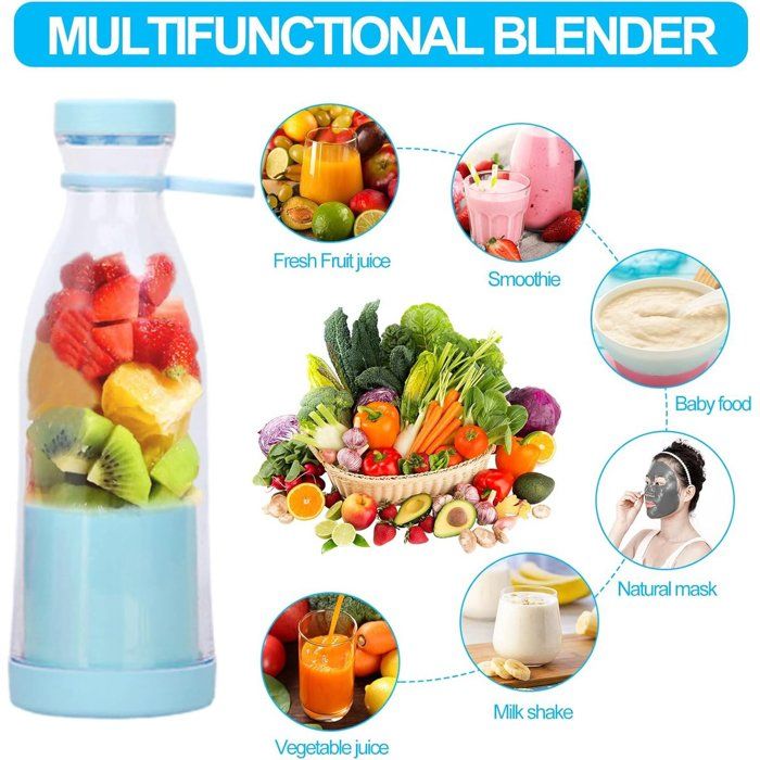 Mini-blender portable de 380 ml, avec mini-blender électrique ...