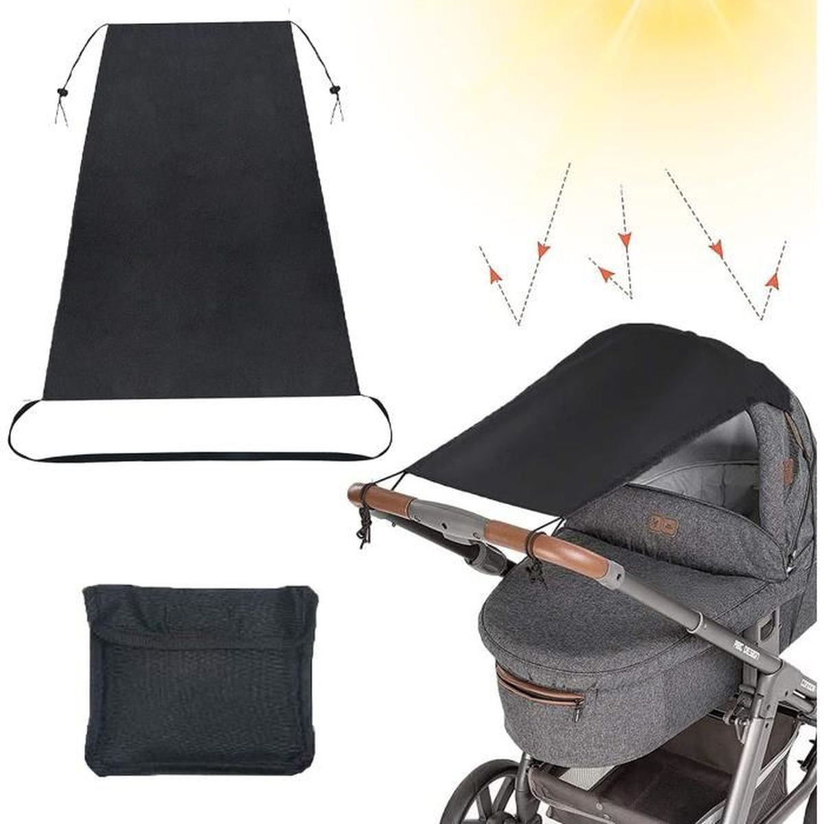 Pare-soleil Poussette Bébé Universelle,Bébé Poussette Auvent,Couverture ...