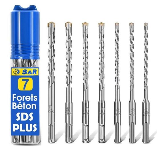Forets À Béton Sds Plus. Coffret 7 Forets Pour Marteau Perforateur 5-6 ...
