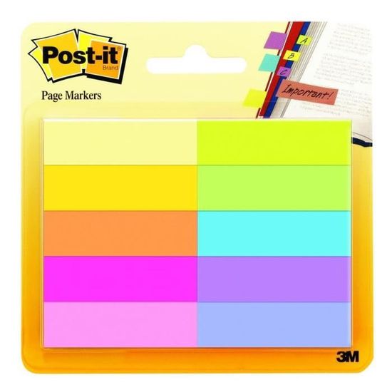 POST-IT - Lot de 10 blocs de 50 feuilles de marque-pages en papier ...