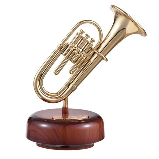 Trumpet Music Box Classical Wind Up Twirling Music Box Rotating Base ...