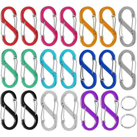 UYDF 20 Pièces Mini S Forme Mousqueton Petit Mousqueton Porte Clés à ...