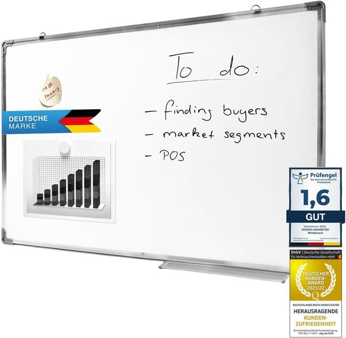 Office Wizard Tableau Blanc Professionnel 60 X 90 Cm Avec Surface ...