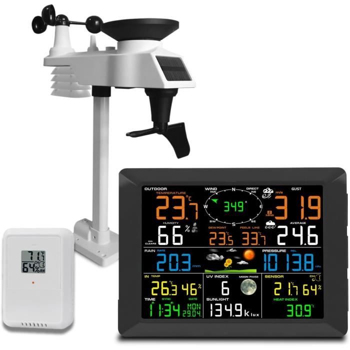 Station Météo Wifi, Station Météo Sans Fil À Grand Écran De 10,2 Pouces, Station Météo Sans Fil ...