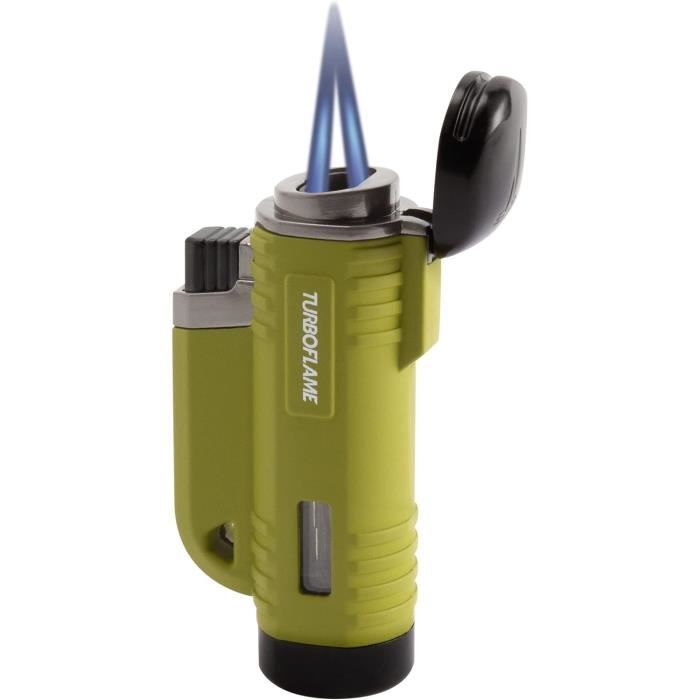 Vflame Green Briquet de camping rechargeable coupe-vent pour voile, survie et plein air.[Q633 ...