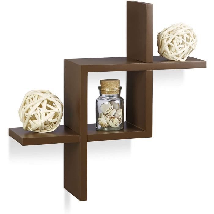 Étagère cube carré tablette flottante murale MDF compartiment assemblé ...