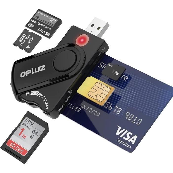 4 en 1 Lecteur de Carte d'identité e ID Smart Card USB ID Adaptateur ...