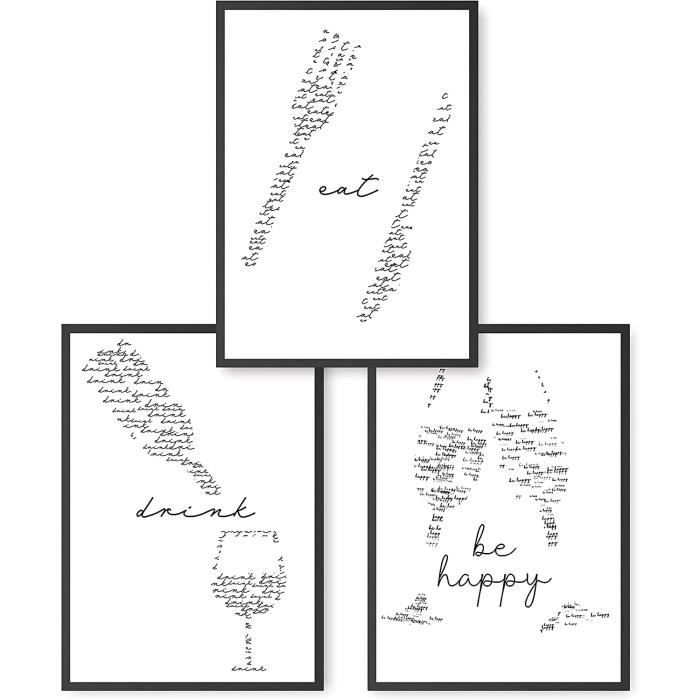 Set de 3 tableaux cuisine salle a manger Deco Room Decor | Tableau ...