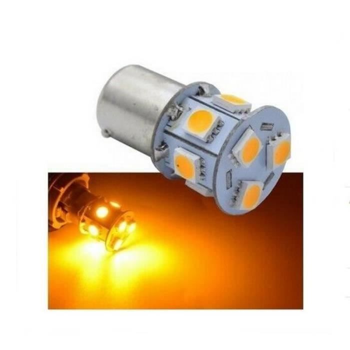 Ampoule LED RY10W 8 SMD Orange Veilleuses clignotants Autos scooters ...