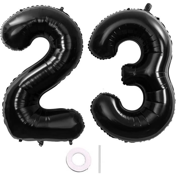 Ballon Anniversaire 23 Ans Noir, 100 Cm Ballon Chiffre Numéro 23 Noir ... Ballon Anniversaire 23 Ans Noir, 100 Cm Ballon Chiffre Numéro 23 Noir ...