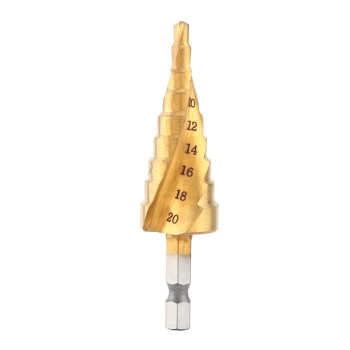 Cikonielf foret étagé HSS 1pc haute vitesse acier titane enduit foret ...