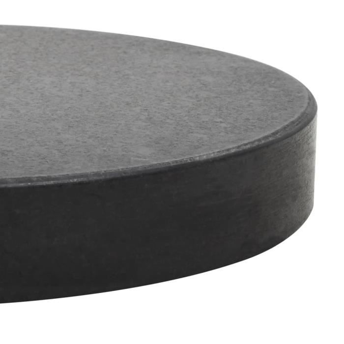 Dilwe Socle de parasol Granite 20 kg Rond Noir2 - Cdiscount Jardin