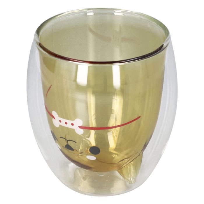 Fdit Gobelet en verre à double paroi Dessin animé Double paroi tasse ...