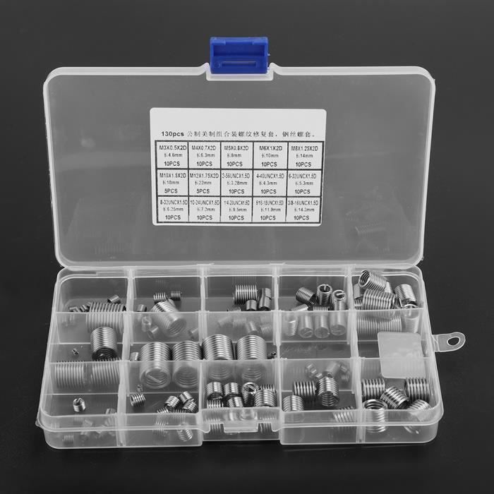 Fdit insert de filetage de vis 140 pièces métrique/américain outil de ...