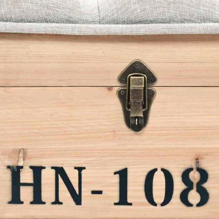 Banc de rangement Bois massif et MDF 120 x 40 x 50 cm -PAT HILILAND ...