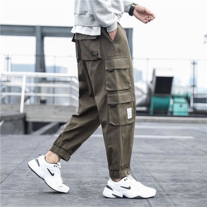 Pantalon Cargo Homme Noir - Hip Hop Harem Décontracté Jogging - Coffee[A698] Blanc - Cdiscount ...