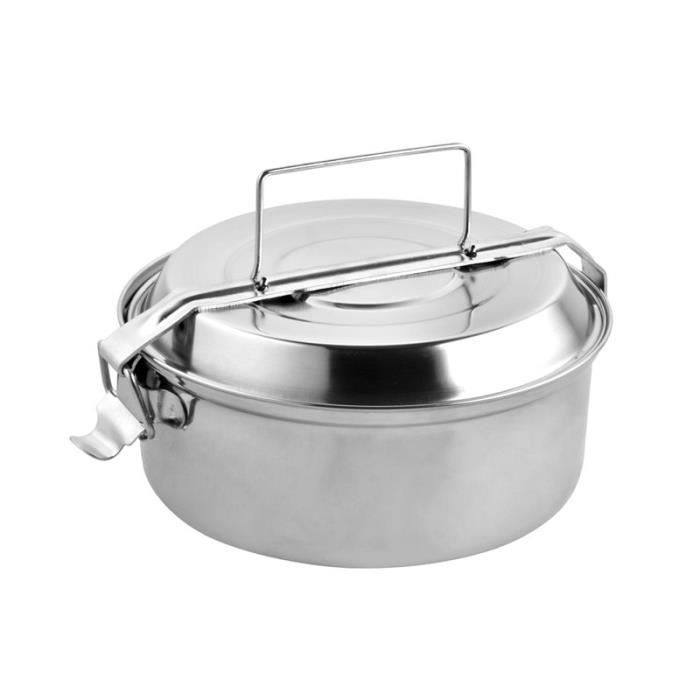 Lunch Box Métal Inox Avec 2 Assiettes Ø 16 cm. Boîte à lunch, boîte à ...