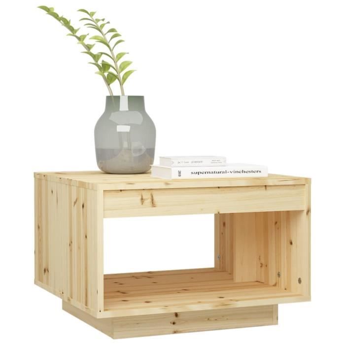 ABB Table basse 50x50x33,5 cm Bois de sapin massif - Qqmora - MUK58087 ...