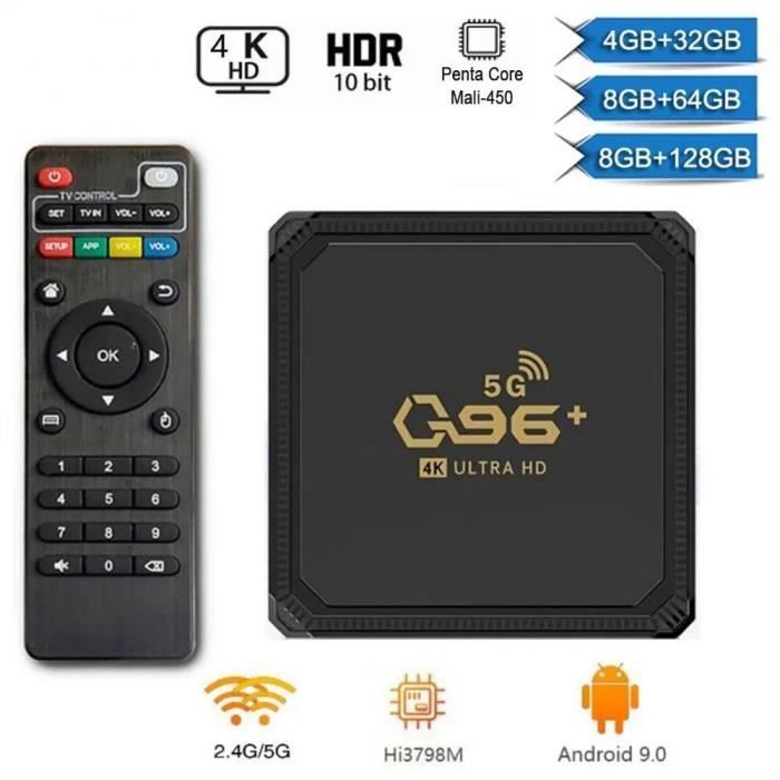 Box multimedia,Boîtier Smart TV Q96 +,Android 11,Hisilicon Hiino 98M,4 ...