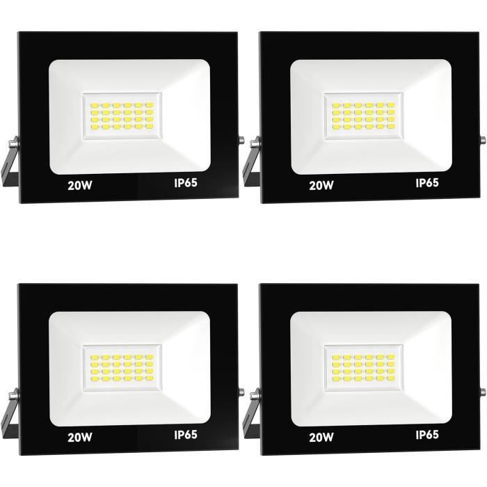 4X 20W Projecteur Exterieur Led, 2000Lm Spot Led Extérieur, 6000K Blanc ...