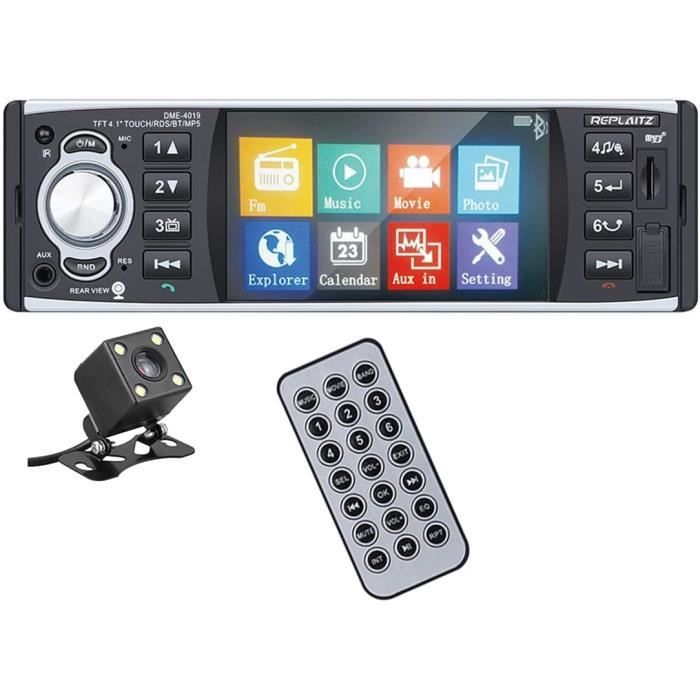 Autoradio Bluetooth, 4'' Écran Tactile Stéréo De Voiture Lecteur Mp5 1 Din Supporte Mirror Link ...