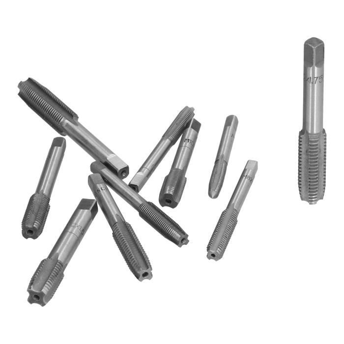 Tbest outil de taraudage de filetage Jeu de tarauds à main HSS coupe-filet taraudage outils ...