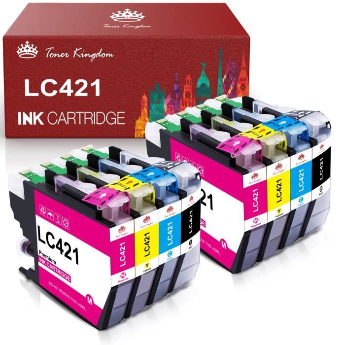 Cartouche d’Encre TONER KINGDOM LC421 Compatible pour Brother LC 421 xl ...