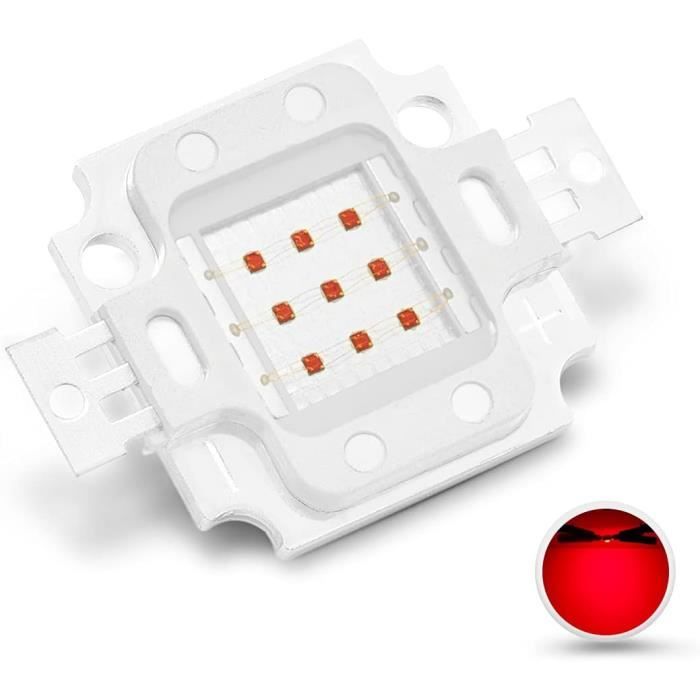 Puce Led Haute Puissance 10W Rouge (900Ma-Dc 6V-7V-10 Watt) Composants D'Émetteur De Lumière Smd ...