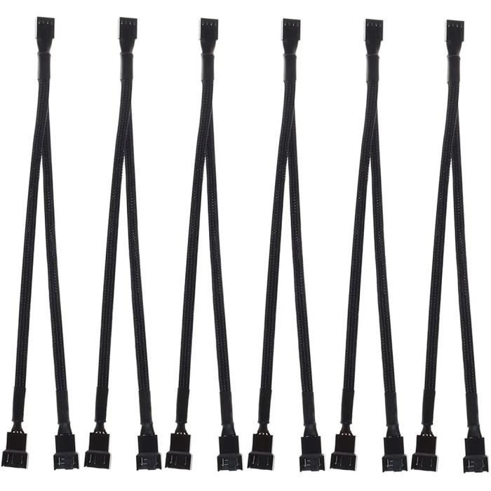 Câble Répartiteur De Ventilateur Pwm À 4 Broches, Adaptateur Tressé Gainé Câble D'Extension D ...