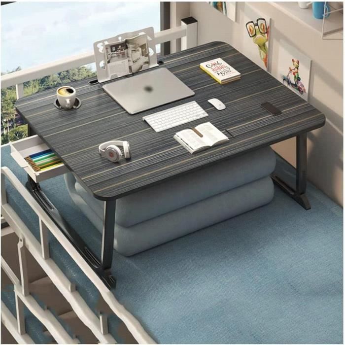 Table De Lit Portable Portable Pliant Jambe Lit Table Étagère Fente ...