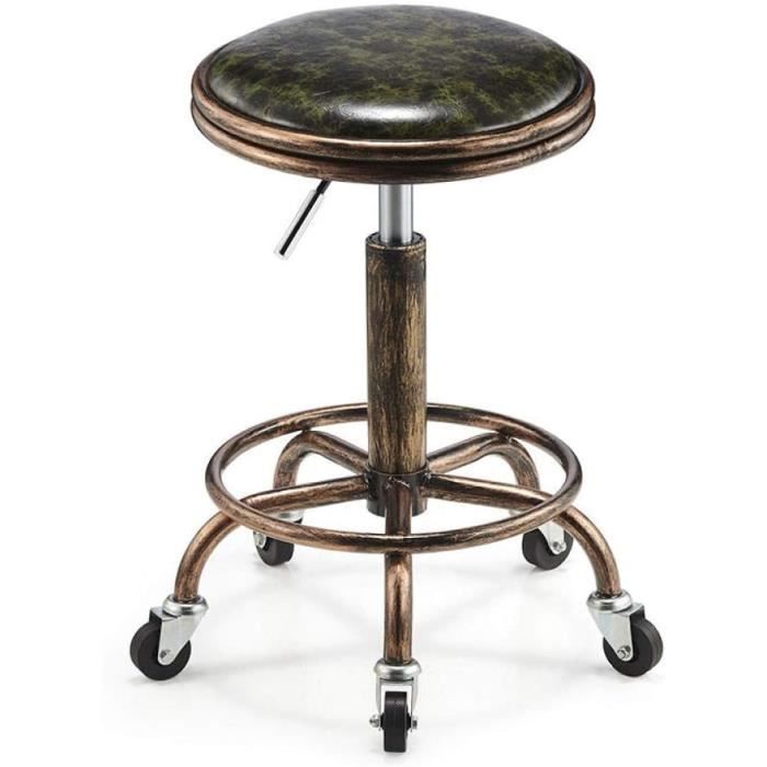 Tabouret Coiffeur Avec Dos,Tabouret Reglable En Hauteur Avec Vert Cuir ...