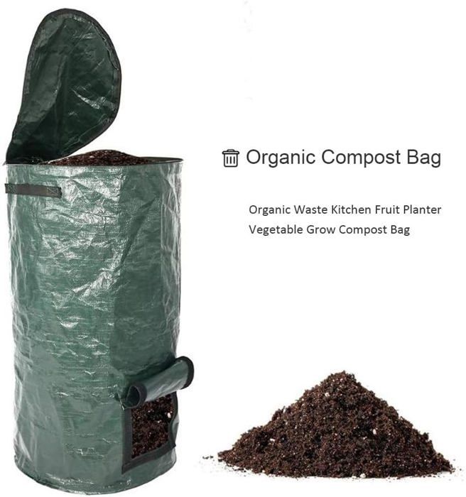 Lot De 2 Sacs À Compost En Polyéthylène, Poubelle De Jardin, Sacs À ...