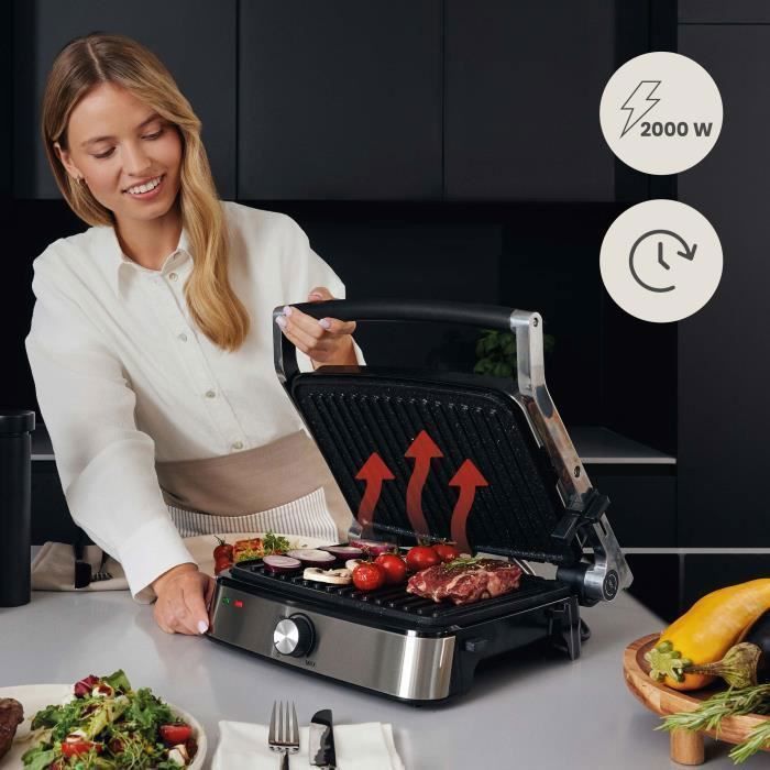 Grill électrique Multifonction - ZEEGMA - 2000 W - Revêtement anti ...