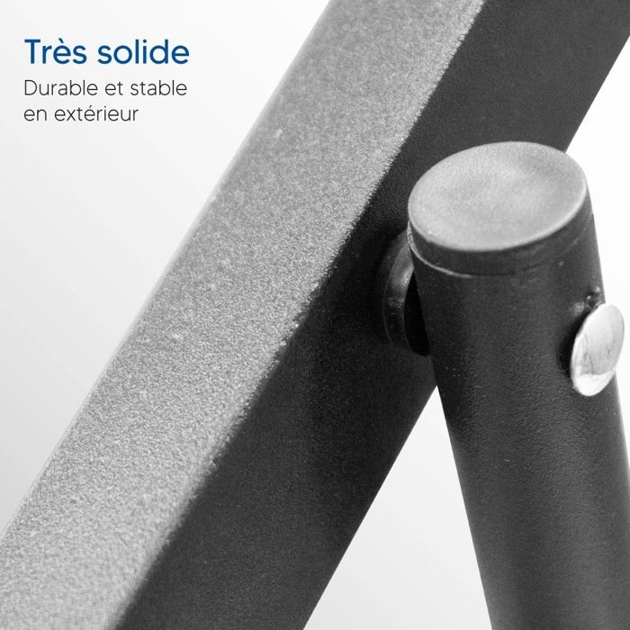 Chaise chilienne pliante 94x61 cm textilène anthracite – 5 positions ...