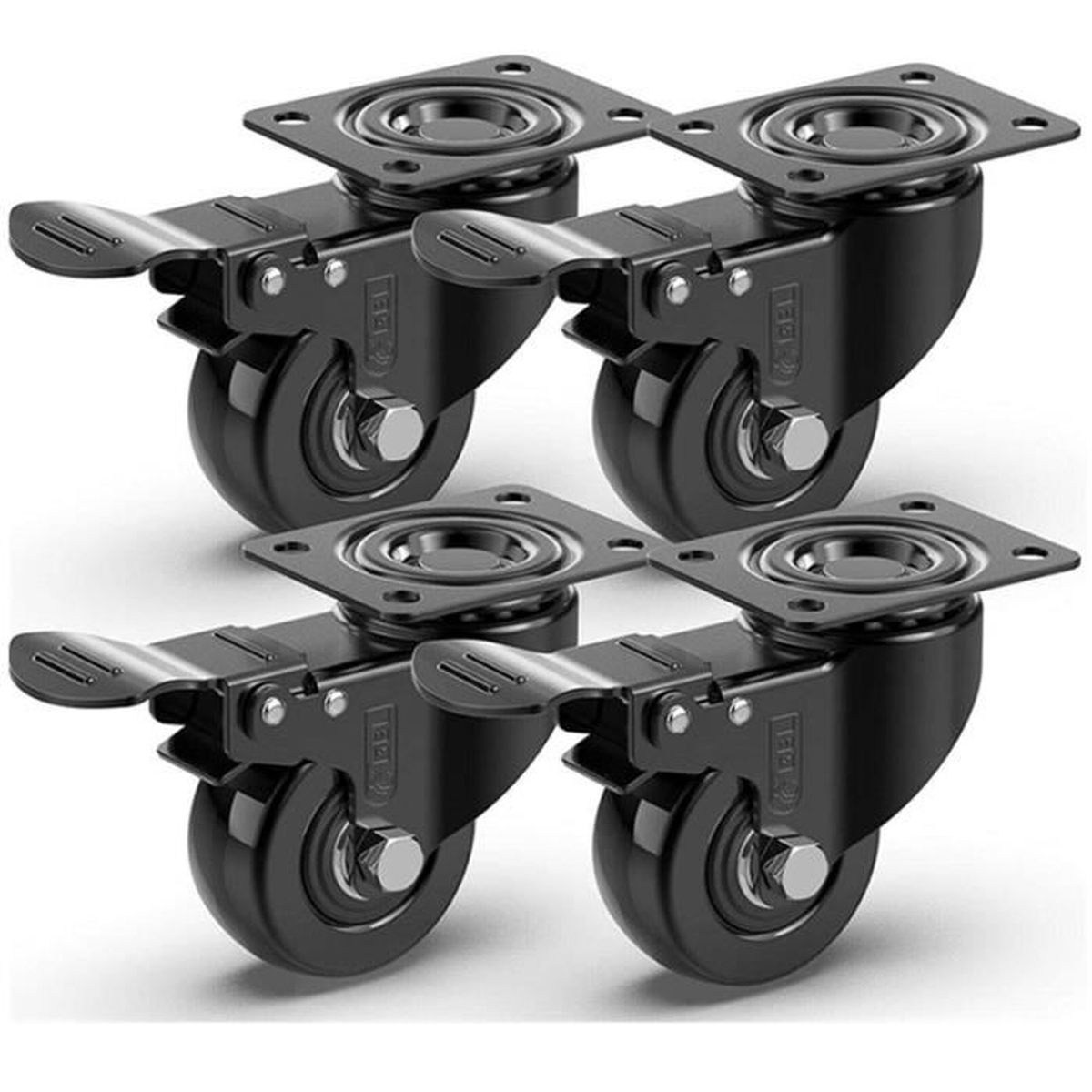 Roulettes Pivotantes pour Meubles (Lot de 4) - Roulette Meuble de 50 mm ...