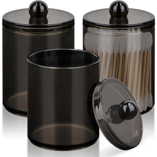 Lot De 3 Boite Coton Tige, Boîte De Rangement Transparent Avec ...