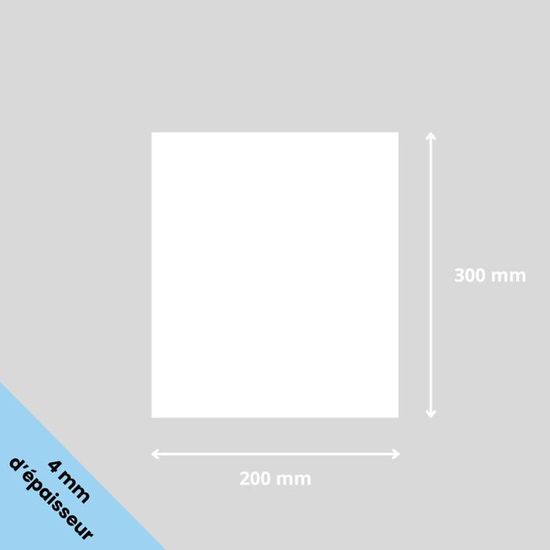 Plaque verre acrylique blanc 4 mm - 20 x 30 cm (200 x 300 mm) - Verre ...