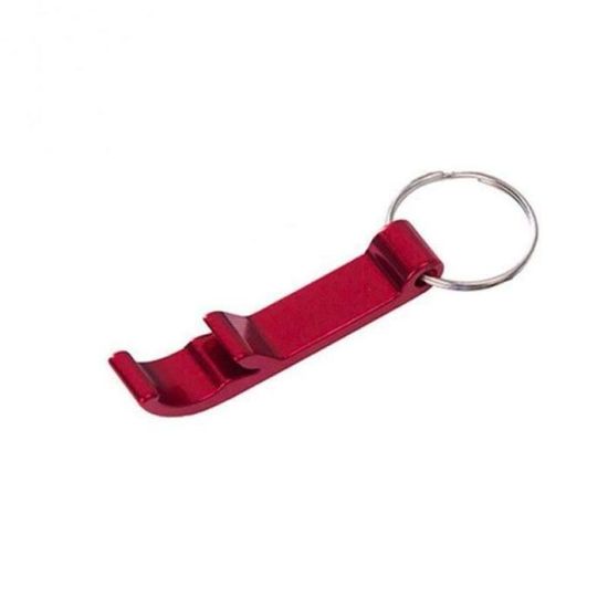 GL00887-Porte clés ouvre bouteille 4 en 1 en métal. Mini ouvre boîte de ...