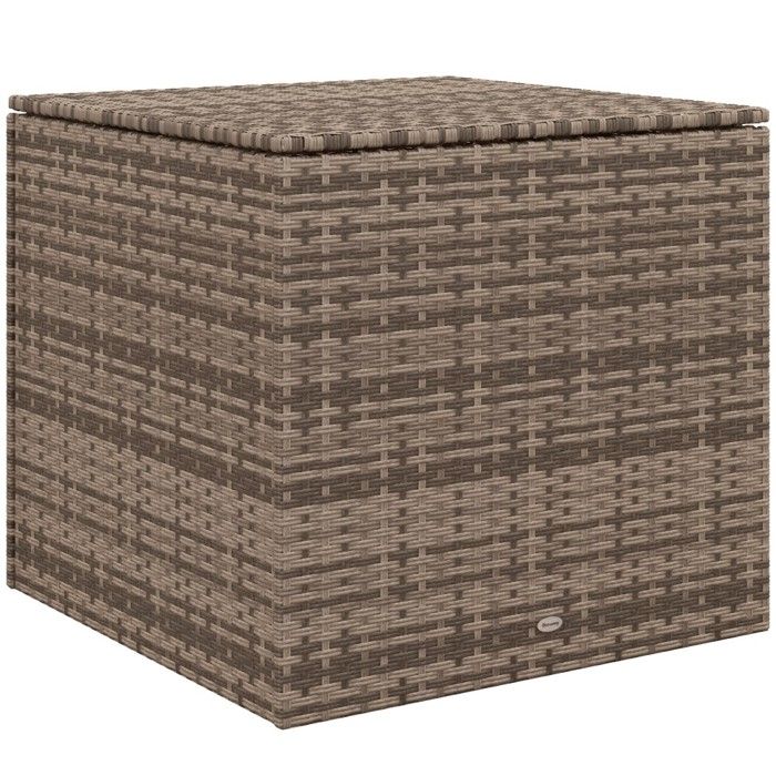 Coffre De Jardin Sable 75x75x70cm, Polyrotin Résistant Intempéries ...