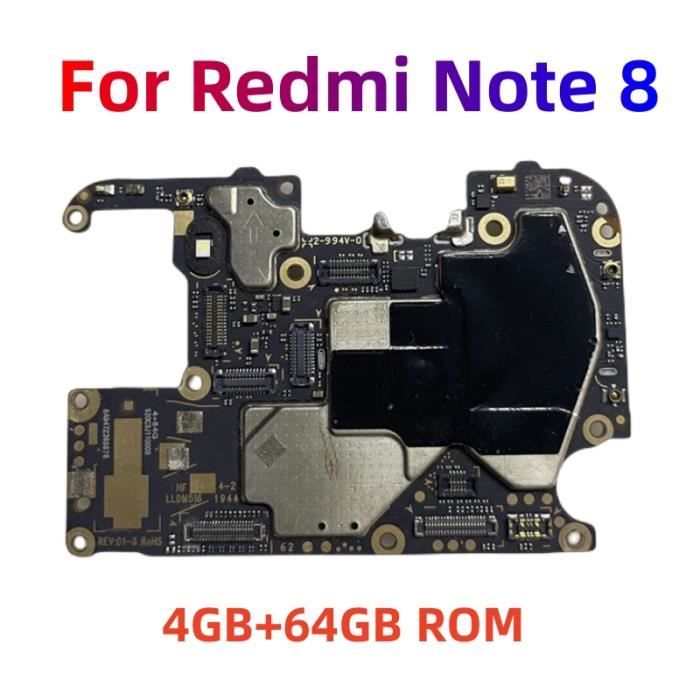 4-64 Go Redmi Note 8-Carte mère originale débloquée pour Xiaomi Redmi ...