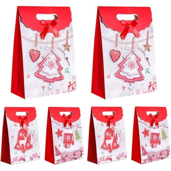 12 Pièces Sacs Cadeaux de Noël, Boîtes de Noël en Papier, Sac Cadeau ...