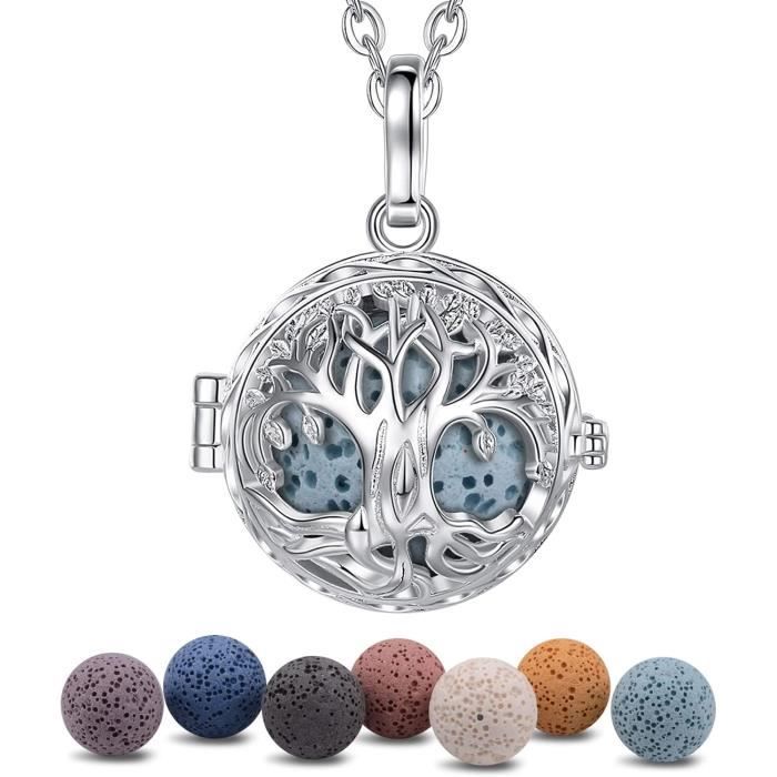 Femme Celtique Arbre De Vie Collier D'Huile Essentielle Aromathérapie Diffuseur Bijoux, Argent ...