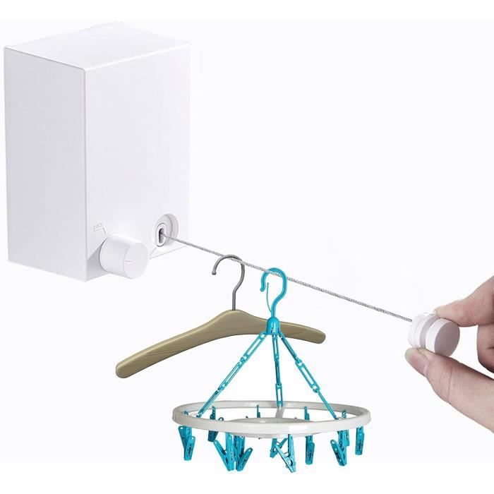Corde À Linge Rétractable Avec Corde Réglable En Acier Inoxydable De 4 ...