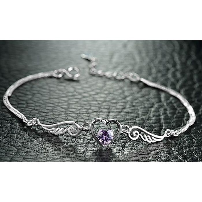 Bracelet femme ailes d'ange en argent 925 avec cristal suisse - Bijoux ...