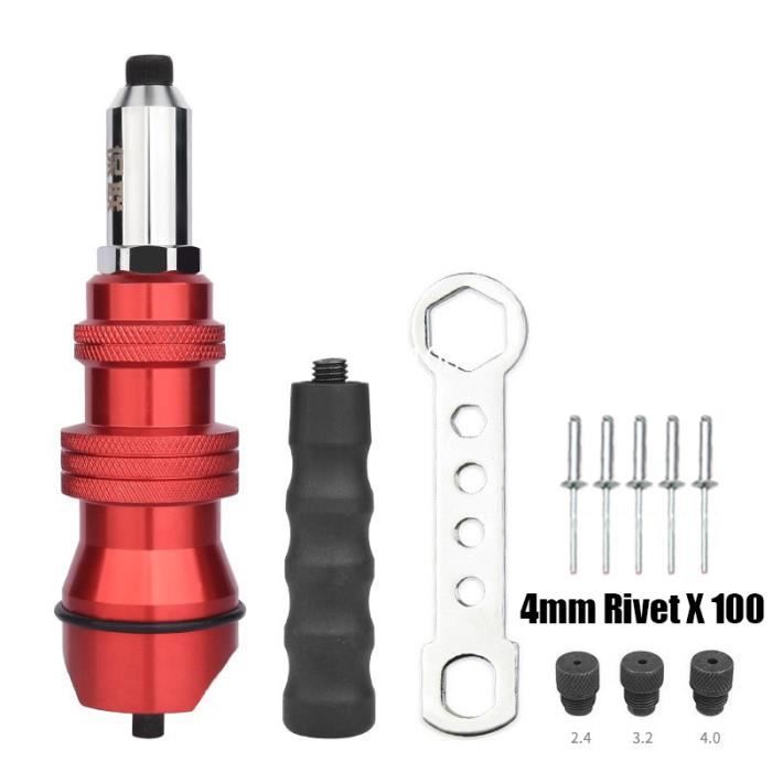 Rivet rouge x 100 - Perceuse à écrou sans fil, pistolet à riveter ...