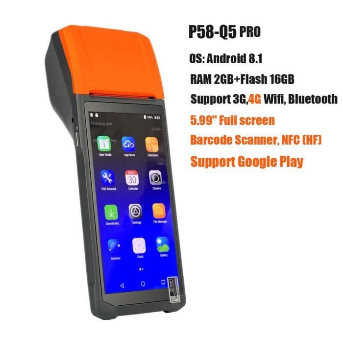 Netum Imprimante De Tickets De Caisse Android Pda Portable Bluetooth Wifi 3g Nfc Collecteur De ...