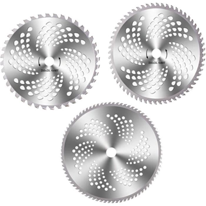 Lot De 3 Lames De Scie Pour Tondeuse À Gazon, 40 60 80 Dents, Lame De Rechange Pour Scie ...