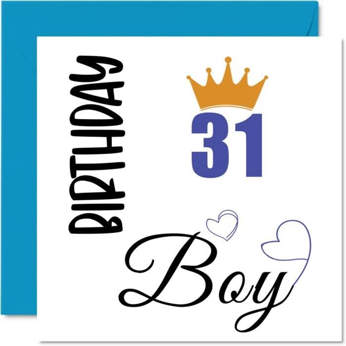 Carte D'Anniversaire 31 Ans Pour Homme Carte D'Anniversaire Pour Garçon ...